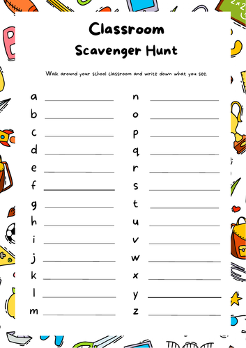 5X Back to School Games Quiz Bundle - Scavenger Hunt, Bingo, Picture ...