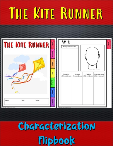 The Kite Runner Characterization Flip book | Teaching Resources