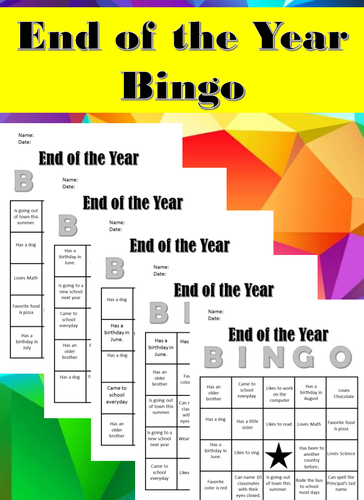 End of the Year Bingo | Teaching Resources