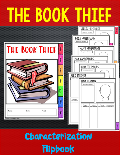 The Book Thief Characterization Flip book | Teaching Resources