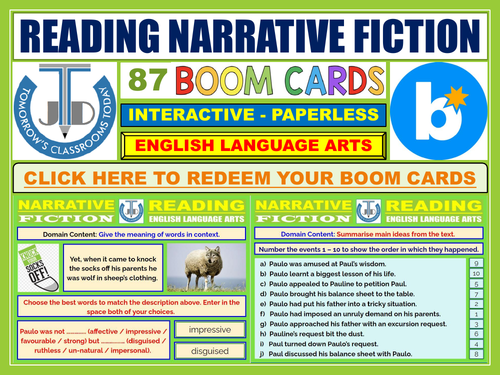 READING NARRATIVE FICTION - SHORT STORY - 87 BOOM CARDS | Teaching ...