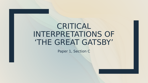 'The Great Gatsby' A-Level Bundle | Teaching Resources