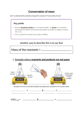 Conservation of mass | Teaching Resources