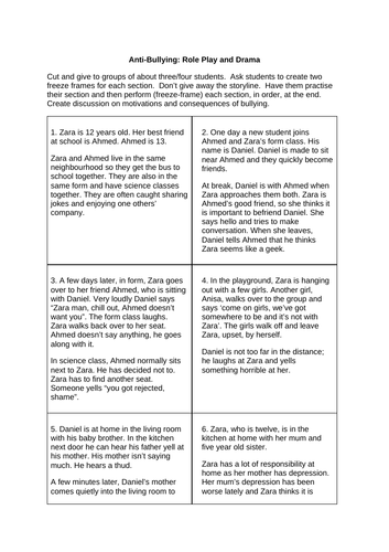 Anti-Bullying Drama Lesson | Teaching Resources