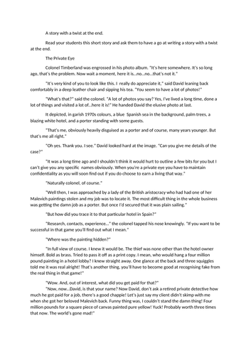 Write a short story with a twist at the end 14-16 years ols | Teaching ...