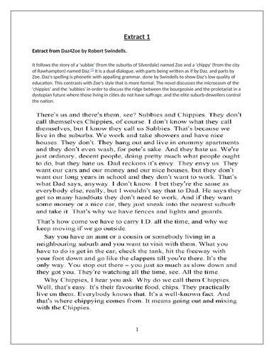 Reading Extracts on the theme of 'outsiders' | Teaching Resources