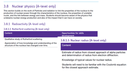 A level Physics Nuclear Physics Unit Alpha Scattering Lesson 1 ...
