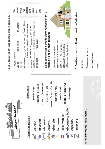 ¿Cómo es tu casa? | Worksheet | Mira 1 | Teaching Resources