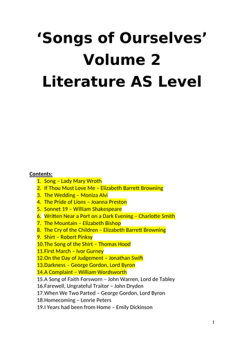 Songs of Ourselves Volume 2 SoW | Teaching Resources