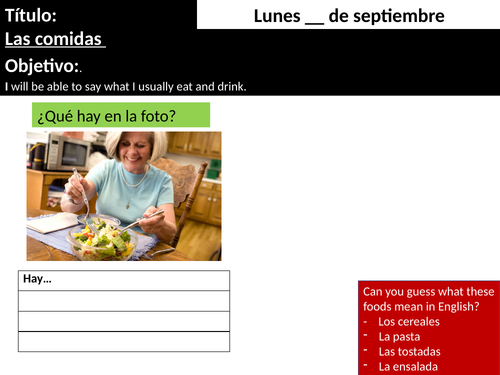 Year 8 Spanish- La comida | Teaching Resources