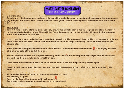 Multiplication Domination- The Roman Empire Edition | Teaching Resources