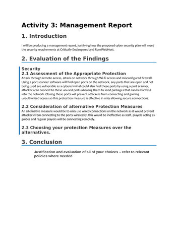 BTEC IT LEVEL 3- Unit 11 - Cyber Security and Incident Management Exam ...