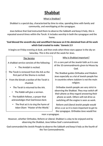 Shabbat | Teaching Resources