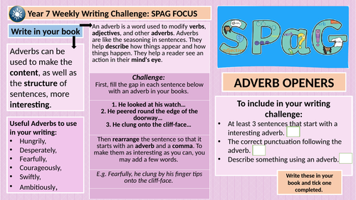 SPAG Focus for Year 7 & 8 | Teaching Resources
