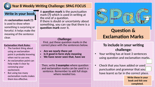 SPAG Focus for Year 7 & 8 | Teaching Resources