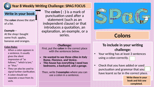 SPAG Focus for Year 7 & 8 | Teaching Resources