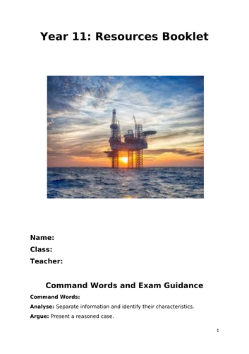 GCSE Geography AQA: Unit 2 - The Challenge of Resource Management ...