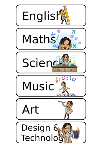 KS2 black/white and bitmoji Visual timetable | Teaching Resources