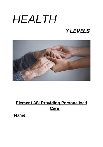 T Level Health workbooks Element A | Teaching Resources