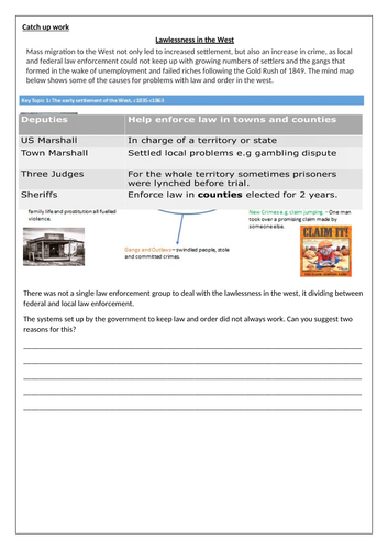GCSE Edexcel American West Catch Up Resources | Teaching Resources