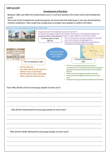 GCSE Edexcel American West Catch Up Resources | Teaching Resources