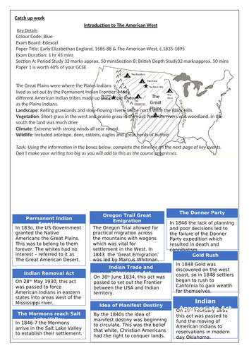 GCSE Edexcel American West Catch Up Resources | Teaching Resources