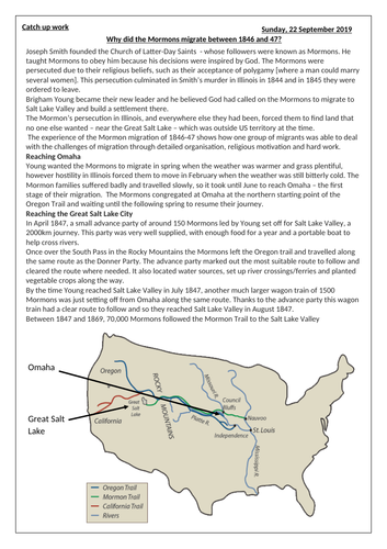 GCSE Edexcel American West Catch Up Resources | Teaching Resources