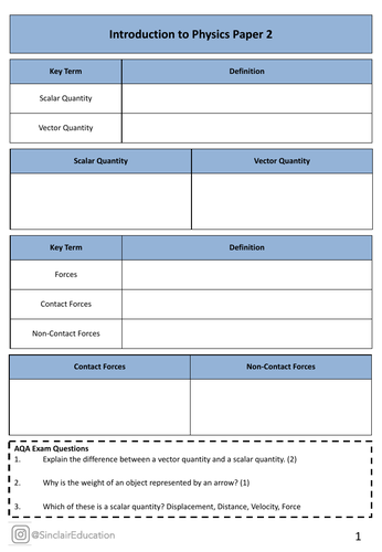 AQA GCSE Physics Paper 2 Introductory Lesson | Teaching Resources