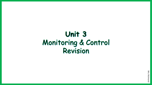 AS Information Technology Unit 3 Monitoring 9626 Revision | Teaching ...
