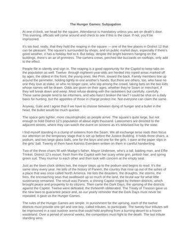 Dystopia: The Hunger Games Introduction | Teaching Resources