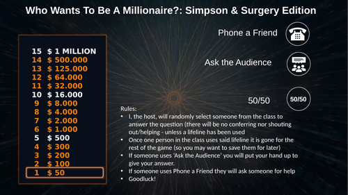Who Wants To Be A Millionaire end of term school quiz! | Teaching Resources