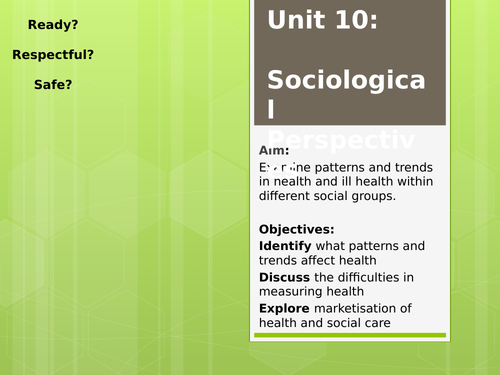 Sociological Perspective in Health and Social Care - Unit 10 - Learning ...