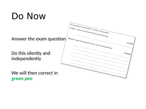 Additional GCSE DT Do Now Exam Questions | Teaching Resources