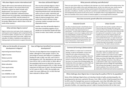 AQA GCSE Geography Nigeria Case study | Teaching Resources