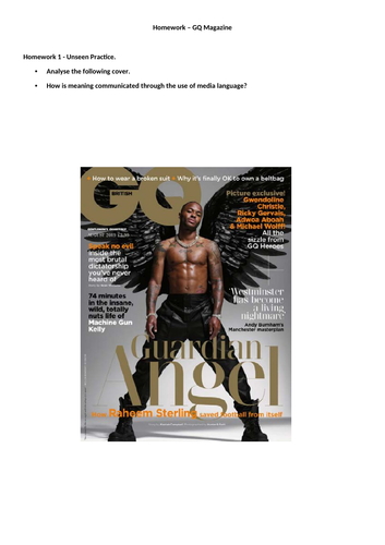 AQA A Level Media Studies GQ Magazine | Teaching Resources