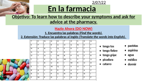Beginners Spanish - En la farmacia | Teaching Resources