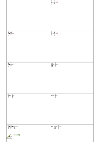 mixed-operation-fraction-arithmetic-flashcards-teaching-resources