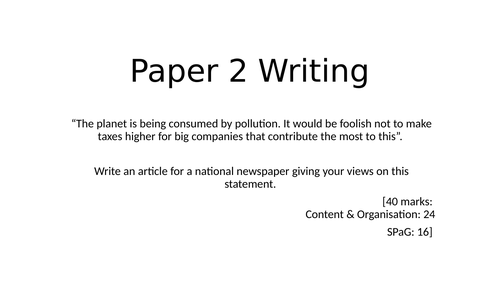 Language Paper 2 Article Writing Example | Teaching Resources
