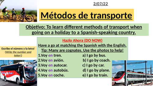 Beginners Spanish - Métodos de transporte | Teaching Resources