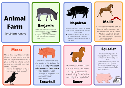 Animal Farm Revision Flashcards | Teaching Resources