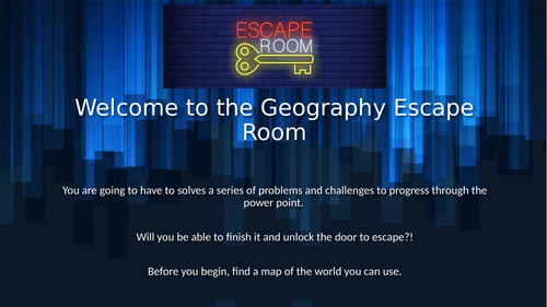 GEOGRAPHY KS3 Escape Room Skills Lesson | Teaching Resources