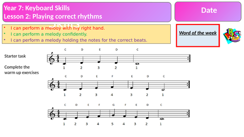 Year 7 Keyboard Skills Project | Teaching Resources