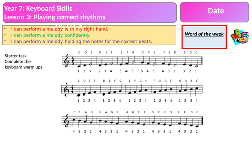 Year 7 Keyboard Skills Project | Teaching Resources
