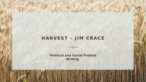 Harvest - Jim Crace (AQA English Literature B 7717) | Teaching Resources