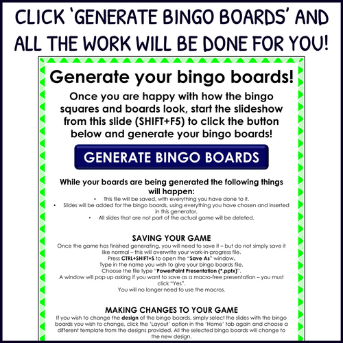 Commercial Use Bingo Generator - Bingo Game Templates - Mac and PC ...