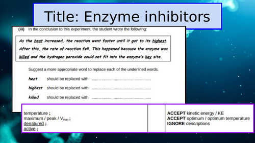 OCR A-Level Biology - Enzyme inhibitor | Teaching Resources