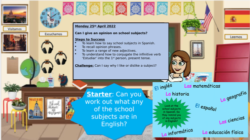 Spanish School Subjects | Teaching Resources