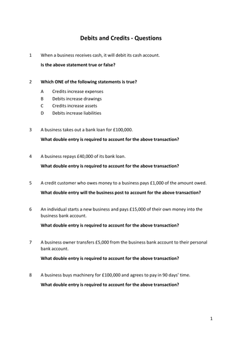 Debits and Credits Lesson (Tutorial) | Teaching Resources