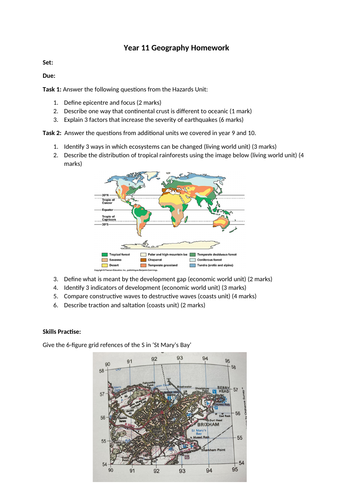 GCSE Geography AQA: Unit 1 - Living with the Physical Environment ...
