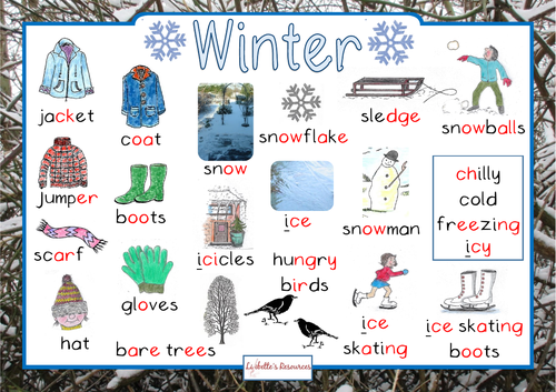 4 Seasons Word Mats Phonetically Coded | Teaching Resources